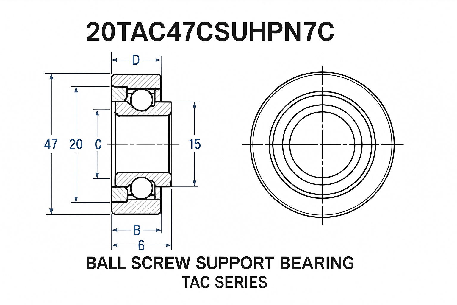 NSK Ball Screw Support Bearing. TAC Series – Hitork Gears & Drives