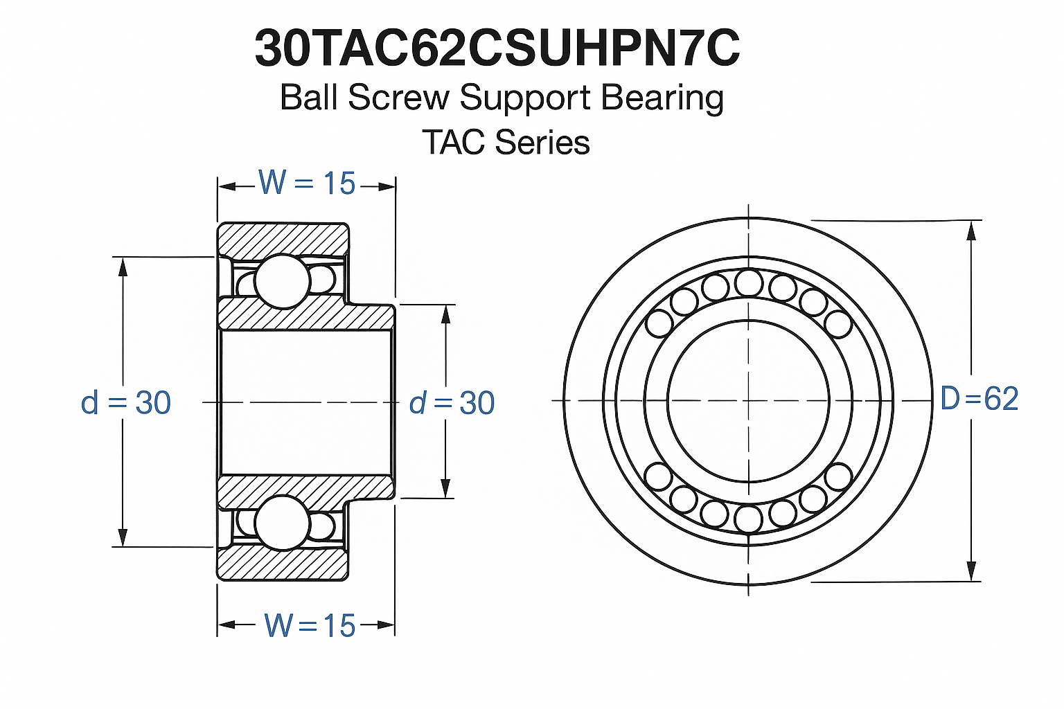 NSK Ball Screw Support Bearing. TAC Series – Hitork Gears & Drives