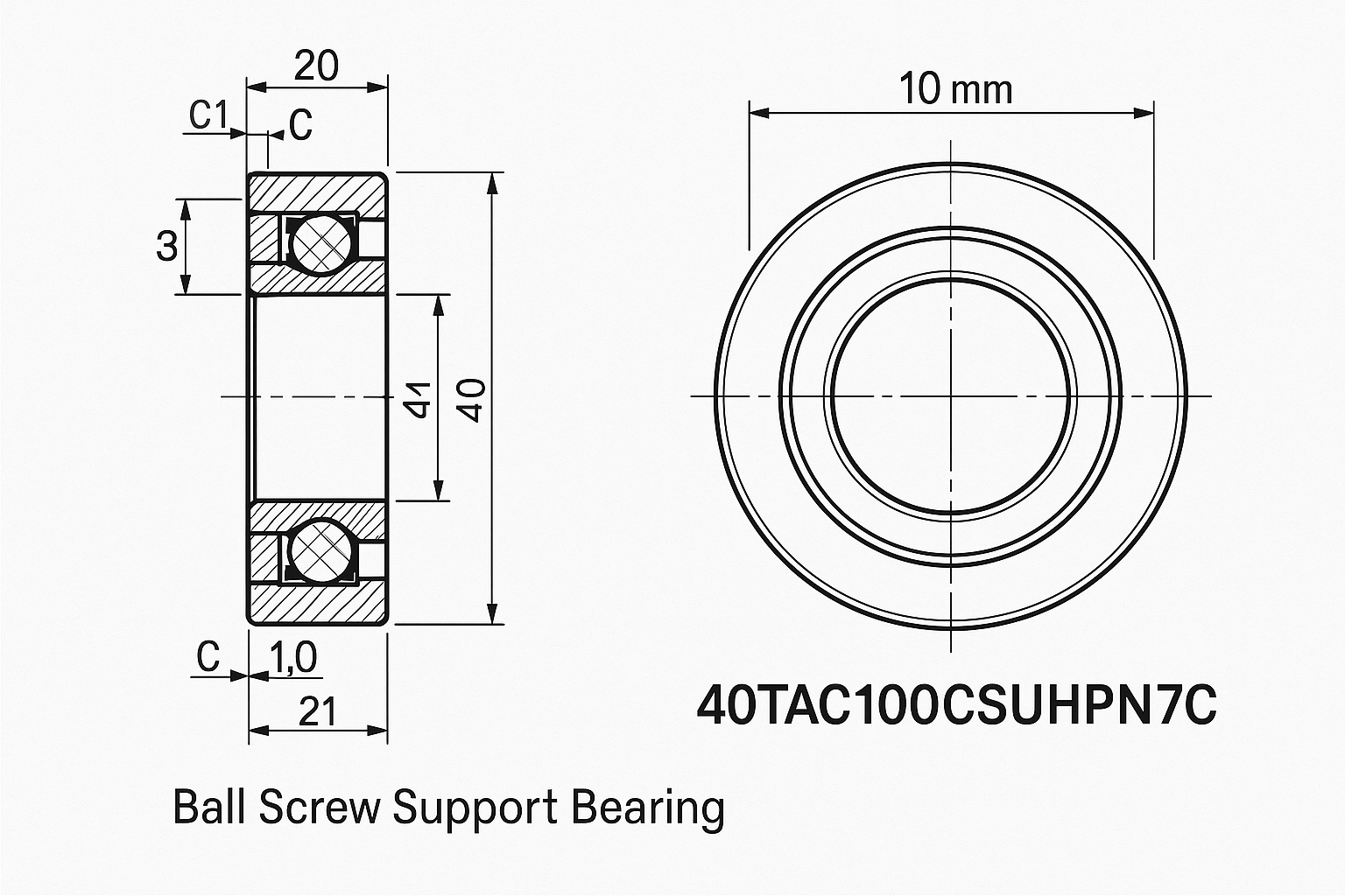 NSK Ball Screw Support Bearing. TAC Series – Hitork Gears & Drives