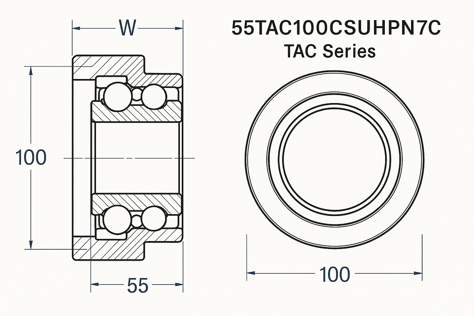 NSK Ball Screw Support Bearing. TAC Series – Hitork Gears & Drives