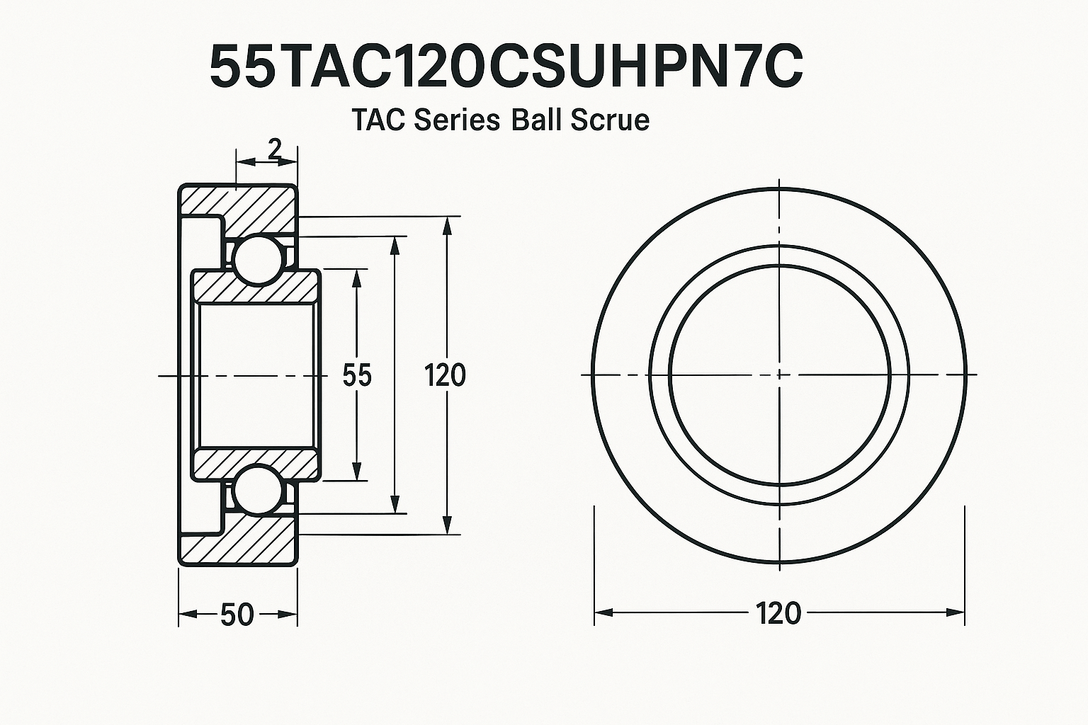 NSK Ball Screw Support Bearing. TAC Series – Hitork Gears & Drives